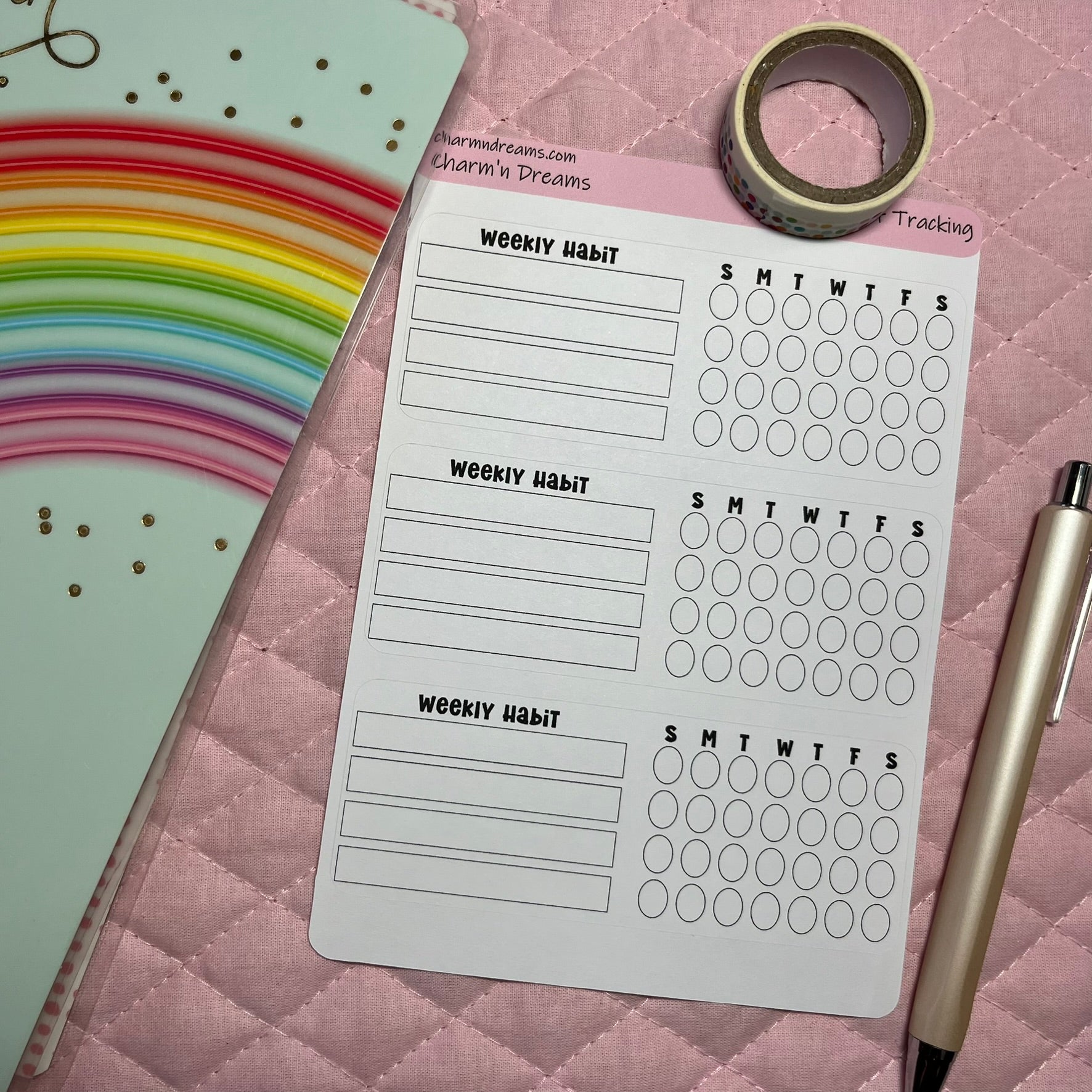 Weekly Habit Tracker Planner Stickers – Charm'n Dreams