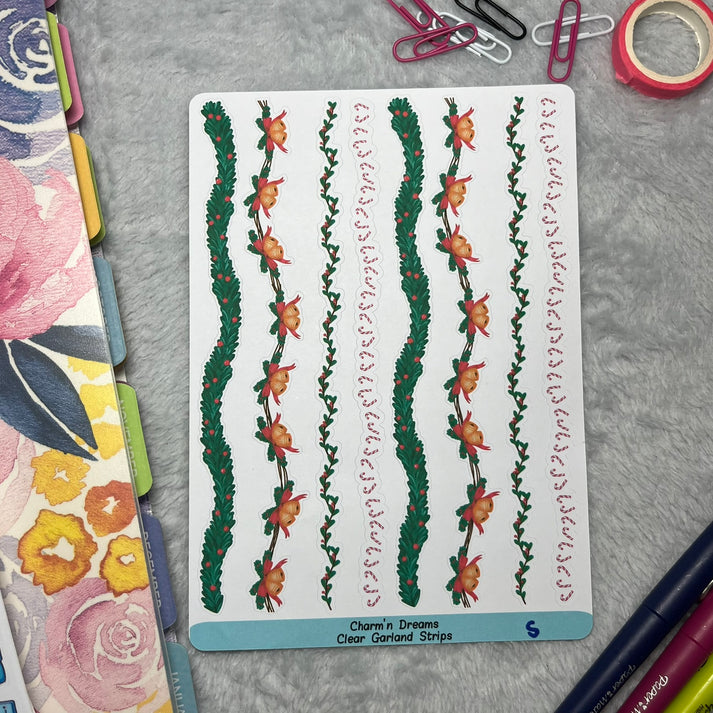 Clear Garland Strips 1 Planner Sticker Sheet – Charm'n Dreams