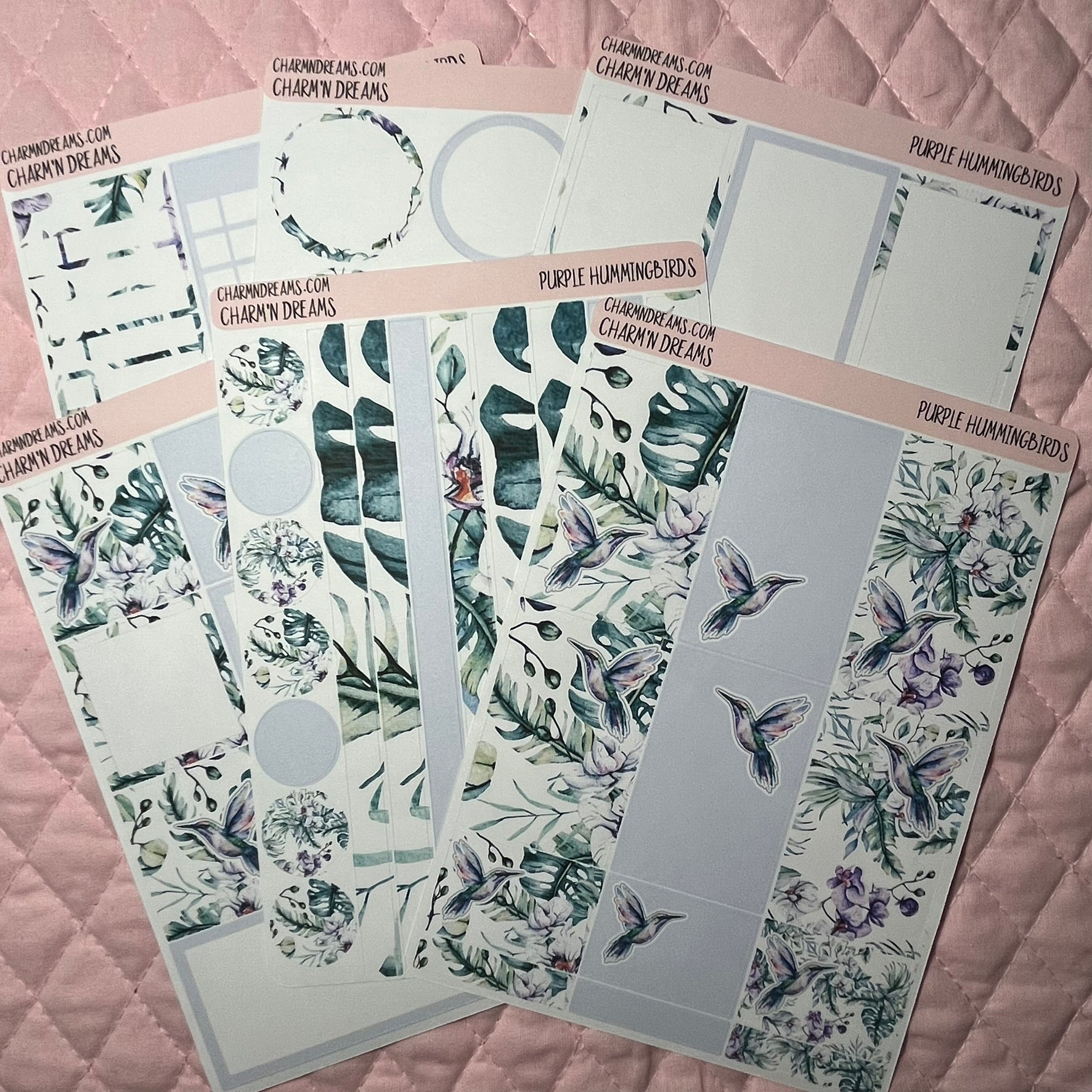 Discontinuing - Purple Hummingbirds Planner Sticker Kit – Charm'n Dreams